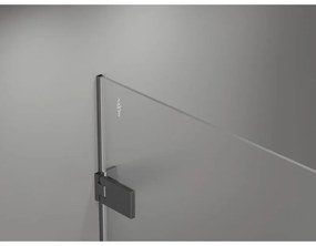 Mexen, Mexen Lunar-F pravé sklápěcí sprchové dveře 80 cm, transparentní, pistolově šedé kartáčované - 836-080-000-66-00-P