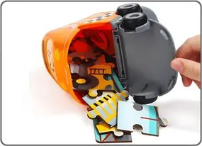 TOP BRIGHT Dřevěné puzzle s hračkou Školní autobus / 24 dílků