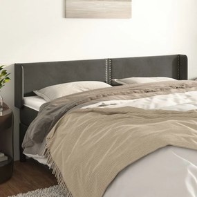 Čelo postele typu ušák tmavě šedé 163x16x78/88 cm samet 3118683