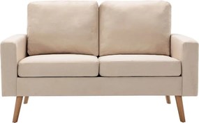 2místná pohovka krémová textil 288706