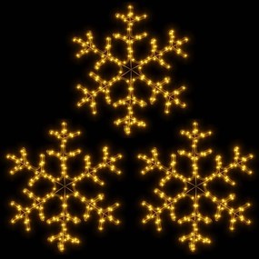 Vánoční sněhové vločky 3 ks s teplými bílými LED 59 x 59 cm