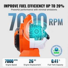 Plynový foukač listí 79CC 2-cyklový ruční 12035 l/min Objem vzduchu