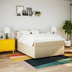 Box spring postel s matrací krémová 160x200 cm textil 3288258