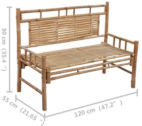 vidaXL Zahradní lavice s poduškou 120 cm bambus