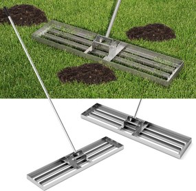 Costway Urovnávací hrábě s ergonomickou rukojetí, robustní nářadí na trávu