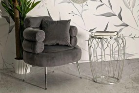 Designový odkládací stolek Gamaliel 47,5 cm stříbrný