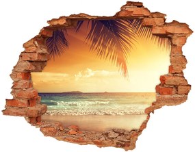 Wallmuralia Samolepící díra na stěnu Tropická pláž 90x70 cm
