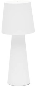 OnaDnes -20% Bílá kovová zahradní stolní LED lampa Kave Home Arenys M