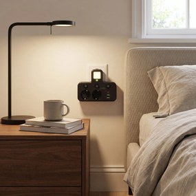 Toolight Toolight, JNH017, zásuvkový rozbočovač 2 zásuvky + 2× USB-A + USB-C s LED světlem, černá, OSW-56308