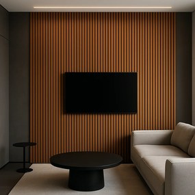 3D Dřevěné lamely na zeď na filci 255x46cm - Ořech TOSKÁNSKÝ