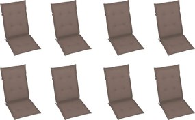 Skládací židle s polštáři, 8 ks, masivní akáciové dřevo 3075062