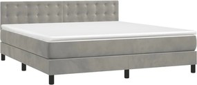 Box spring postel s matrací světle šedá 180x200 cm samet 3141557