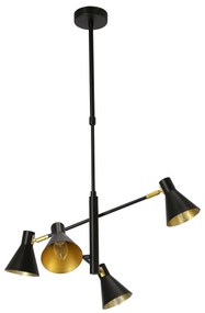 Černo-zlatý závěsný lustr Less pro žárovku 4x E14  - Candellux
