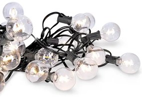 Solight LED světelný řetěz – 25x párty žárovky, 15m teplá bílá WO794