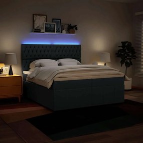 Box spring postel s matrací modrá 200x200 cm textil 3294088