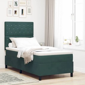 Postel s boxspringem s matrací Tmavě zelená 90 x 200 cm samet 3339743