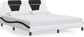 Rám postele Viana bez matrace bílý a černý 180 x 200 cm umělá kůže 3208116