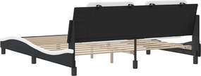 Rám postele bez matrace Zadar černý a bílý 180 x 200 cm umělá kůže 3208203