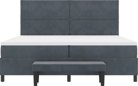 Postel s boxspringem s čelo Tmavě šedá 200 x 200 cm samet 3344601