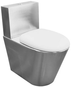 NOFER WC kombi mísa s nádržkou včetně splachovacího mechanismu a WC sedátka 370x680x620 mm, nerez mat - 13016.S