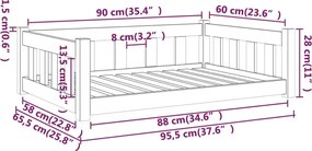 vidaXL Pelíšek pro psy 95,5 x 65,5 x 28 cm masivní borovice [833256] Barva: Bílá