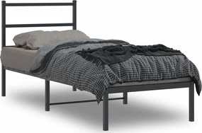 vidaXL Kovový rám postele s čelem 75 x 190 cm [355355] Barva: Černá