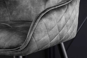 Designová barová židle Natasha šedý samet