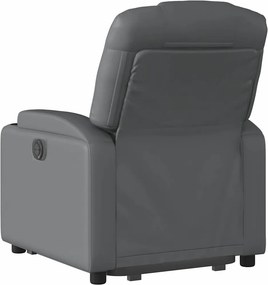 Zvedací polohovací křeslo šedé umělá kůže 3204433
