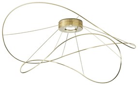Axolight Hoops 2, zlaté stropní designové svítidlo, 17,5W LED 3000K stmívatelné, prům. 100cm, výška 39cm