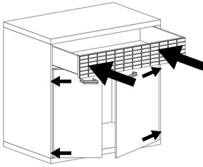 Casarredo Komoda 2D1S NATURAL N7 dub ribbeck/kostka