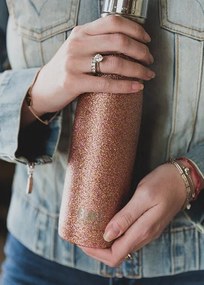 Kitchen Craft Termoska Built Rose Gold Glitter 500 ml, růžová barva, kov