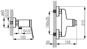 Ferro Stratos, sprchová baterie, černá, BSC7BL