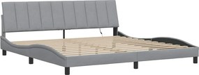 Rám postele bez matrace Hanko světle šedý 200 x 200 cm textil 3310482