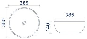 Deskové keramické umyvadlo UpTrend Sofie UP4003-2-U18 (38,5x38,5 cm)