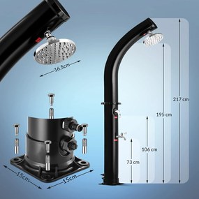 Deuba Zahradní solární sprcha Bow Black 20 L