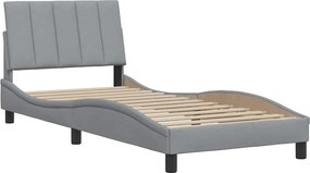 Rám postele bez matrace Hanko světle šedá 90 x 190 cm textil 3310356