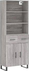 Skříň highboard šedá sonoma 69,5 x 34 x 180 cm kompozitní dřevo 3200543