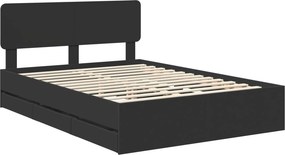 Rám postele se zásuvkou Černý 160 x 200 cm Dřevěný materiál 3412165