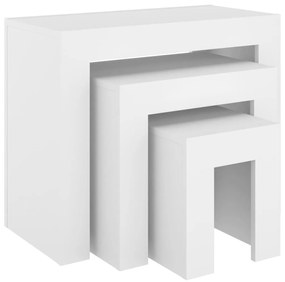 Hnízdové konferenční stolky 3 ks bílé dřevotříska - Default Title