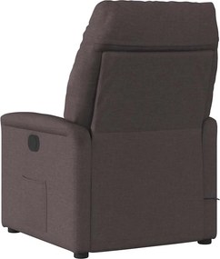 Elektrické polohovací křeslo tmavě hnědé textil 3303017