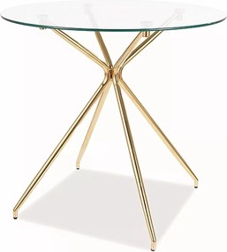 Jídelní stůl Azalia 80 cm čirý/zlatý