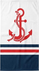 Rychleschnoucí XXL plážová osuška CAPTAIN bílá 150 x 210 cm, 100% mikrovlákno