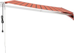 Automatická zatahovací markýza oranžová a hnědá 3,5 x 2,5 m 3154492
