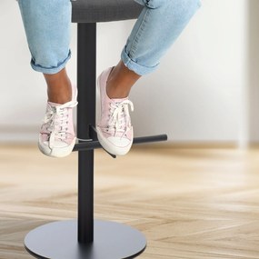 Sada 2 barových židlí Cadiz látka černá konstrukce – tmavě šedá