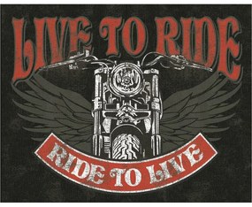 Plechová cedule Live to Ride - Bike 32 cm x 40 cm