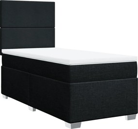 Box spring postel s matrací černá 90x200 cm textil 3290366