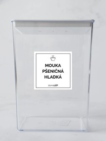 MOUKA PŠENIČNÁ HLADKÁ - omyvatelná samolepka na dózu, výběr rozměrů Ø 5 cm / 5 x 5 cm / 6 x 8 cm | DomaLEP
