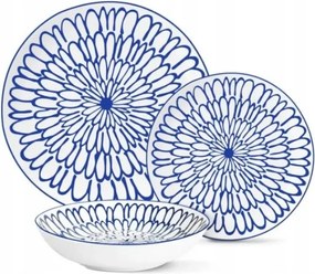 Komplet Porcelánový Set Jídelní Servis Talíře 12el 4 Osoby Vzor Fiori