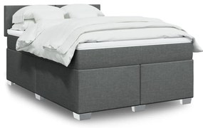 Box spring postel s matrací tmavě šedý 140 x 190 cm textil 3288177