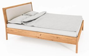 Dvoulůžková postel z dubového dřeva s čalouněným čelem 140x200 cm Pola - The Beds